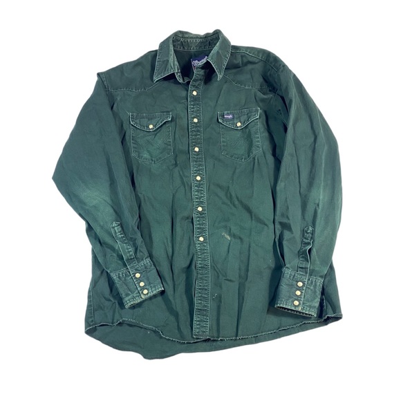 Wrangler | Shirts | Wrangler Western Wear Button Up Shirt Forrest Green ...